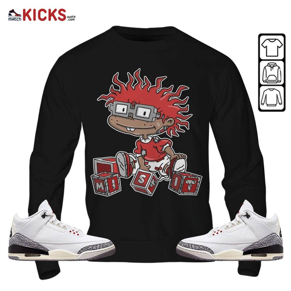 Chuckie Rugrats Misfit Sneaker Shirt Match White Cement 3s, Jordan ...