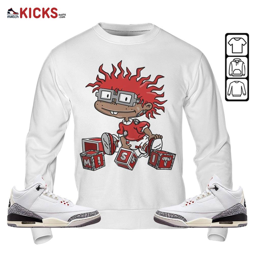 Chuckie Rugrats Misfit Sneaker Shirt Match White Cement 3s, Jordan ...